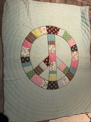 PB Teen Twin Peace Sign Quilt | eBay