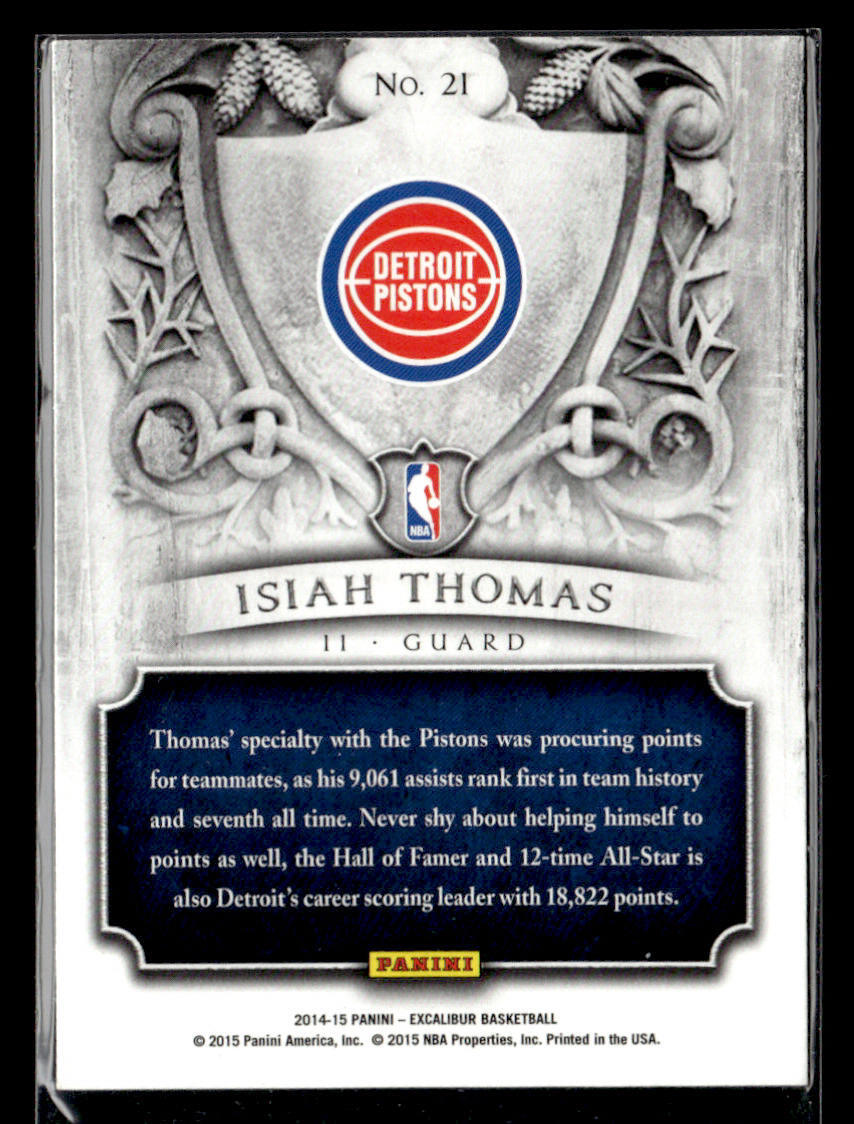 2014-15 Panini Excalibur #21 Isiah Thomas Nobility card | eBay