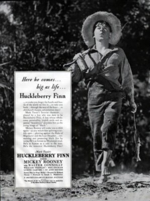 1939 MARK TWAIN HUCKLEBERRY FINN MICKEY ROONEY CONNOLLY MOVIE FILM AD ...