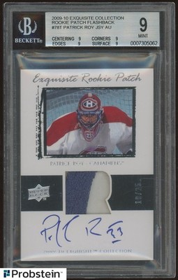 2009-10 UD Exquisite Flashback #78T Patrick Roy RPA RC GU Patch AUTO 10 ...