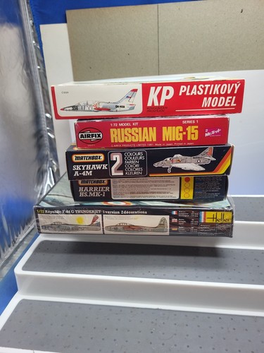 Lot of 10 Plastic Model Jets Mirage Mig Harrier Skyhawk Planes aircraft ...