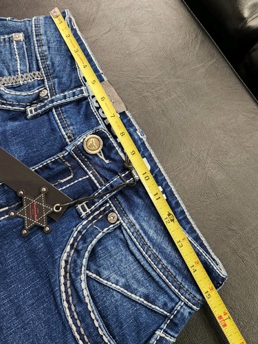 Western Bull Jeans Straight Fit Denim Cowboy Embroidered Blue Stretch ...