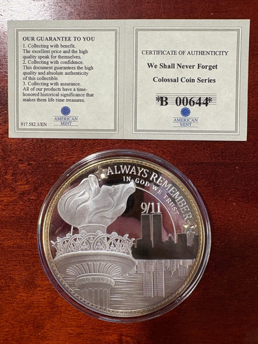 Always Remember 9/11 Proof Coin - We Shall Never Forget NY Pennsylvania ...