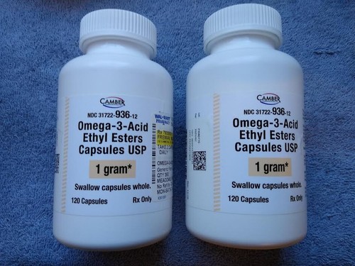 omega-3-acid ethyl esters for high triglycerides = 2 bottles expires 7/ ...