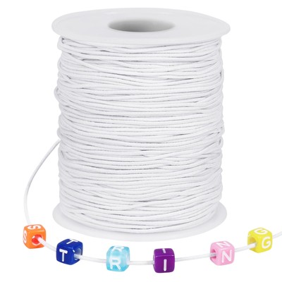 White Elastic String 328 Feet 1mm Stretchy String for Bracelets ...