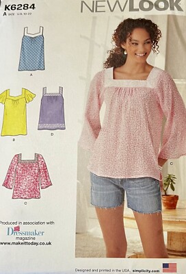 Simplicity New Look 6284 Sizes: 10-22 Misses Pullover Tops Blouces ...