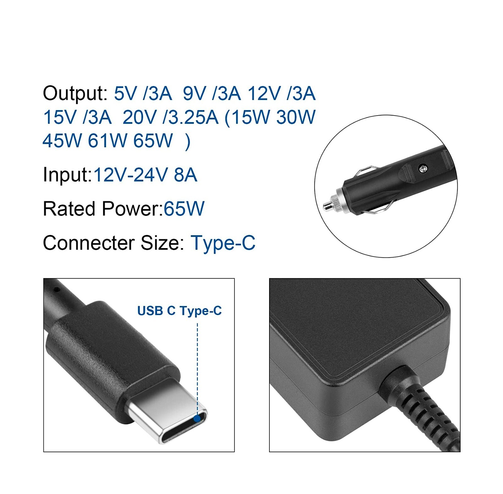 Car Charger USB-C 45W for Lenovo ThinkPad X1 Carbon 20HQ/20HR Ultrabook ...