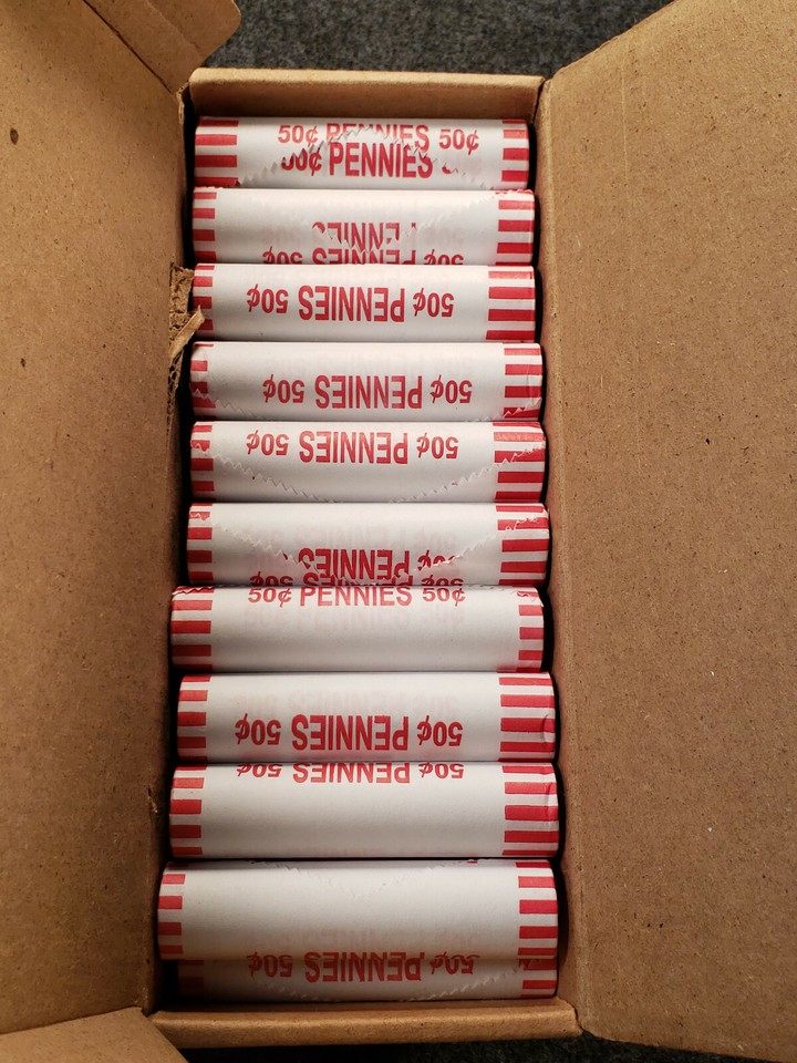 2,500 coins Bank Box Unsearched Lincoln Cent Penny 50 Rolls | eBay