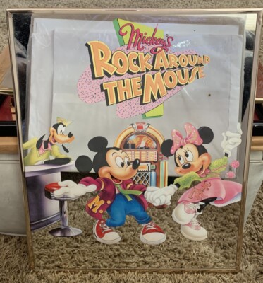 Disney Mickey Minnie Goofy Framed Mirror Wall Art 20 x 16 Rock Around ...