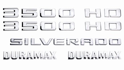 5x Fit 2019-22 Silverado 3500HD Door Emblem Silver Duramax Hood Badge ...