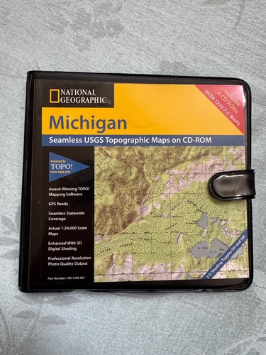 National Geographic MICHIGAN US Seamless USGS Topographic Maps SET 4 CD ...