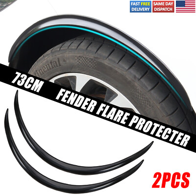 2pcs 73cm Car Wheel Eyebrow Arch Protector Trim Lips Fender Flares ...