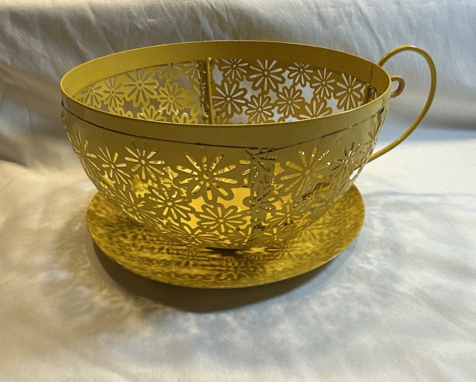 Tea Cup Flower Pot Metal Plant Planter Set Of 4 Centerpieces | eBay