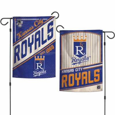 KANSAS CITY ROYALS COOPERSTOWN STYLE 2 SIDED GARDEN FLAG 12"X18" YARD ...