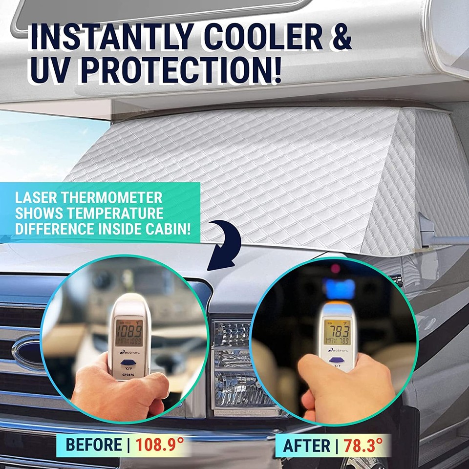 OPEN BOX LATCH.IT RV Windshield Cover Class C Front Windshield Class C ...