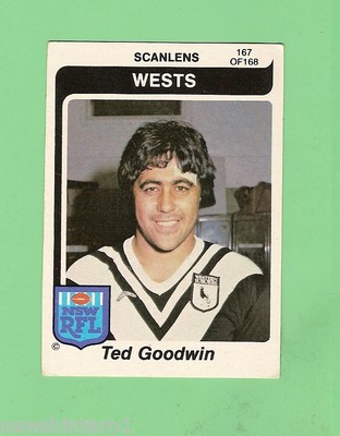 1980 WESTERN SUBURBS MAGPIES RUGBY LEAGUE CARD #167 TED GOODWIN | eBay ...