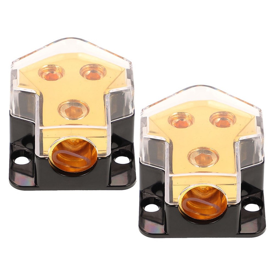 2 Pcs Car Amplifier Distribution Block Audio Ground Cable Splitter ...