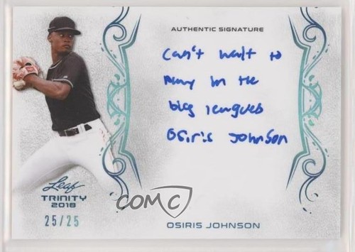 2018 Leaf Trinity Signatures Platinum Spectrum /25 Osiris Johnson #A ...