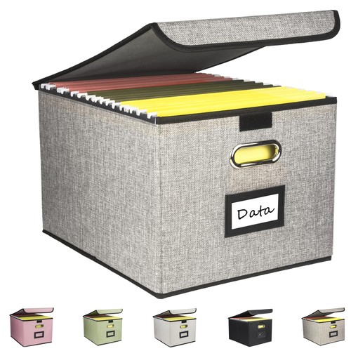 Collapsible File Organizer Box, Filing Storage Boxes for Hanging Files ...