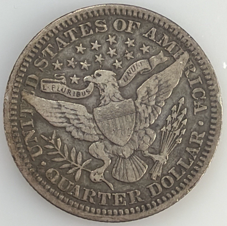 1907-P Barber Quarter Fine 90% Silver Choice Beautiful Vintage U.S ...