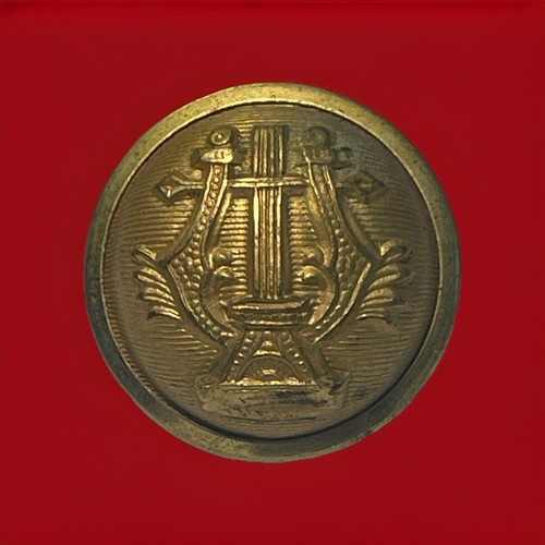 5 Gold Tone Metal Military Band Lyre Wreath Uniform Coat Button Geo ...