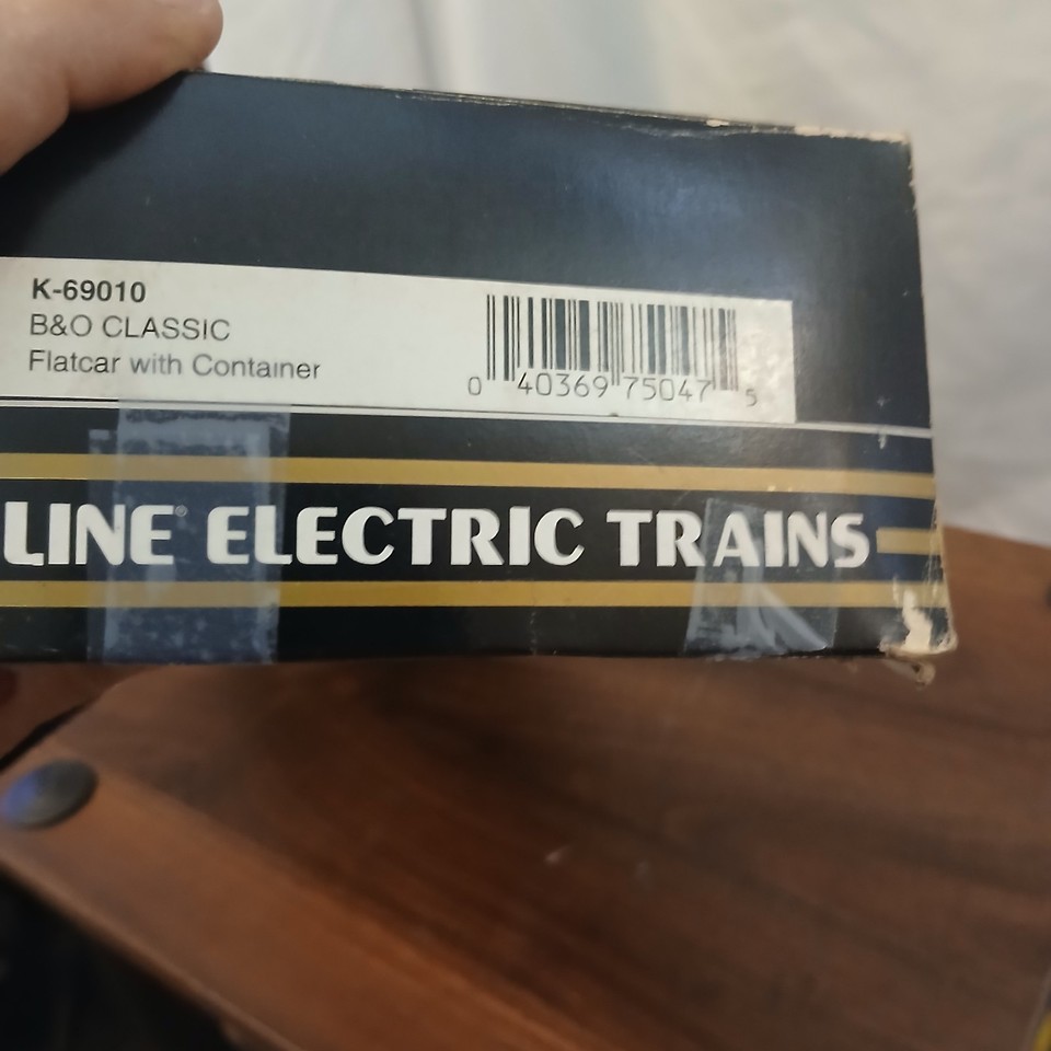 K-Line Electric Trains O/27 Gauge K-69010 B&O Flat Car With Container ...
