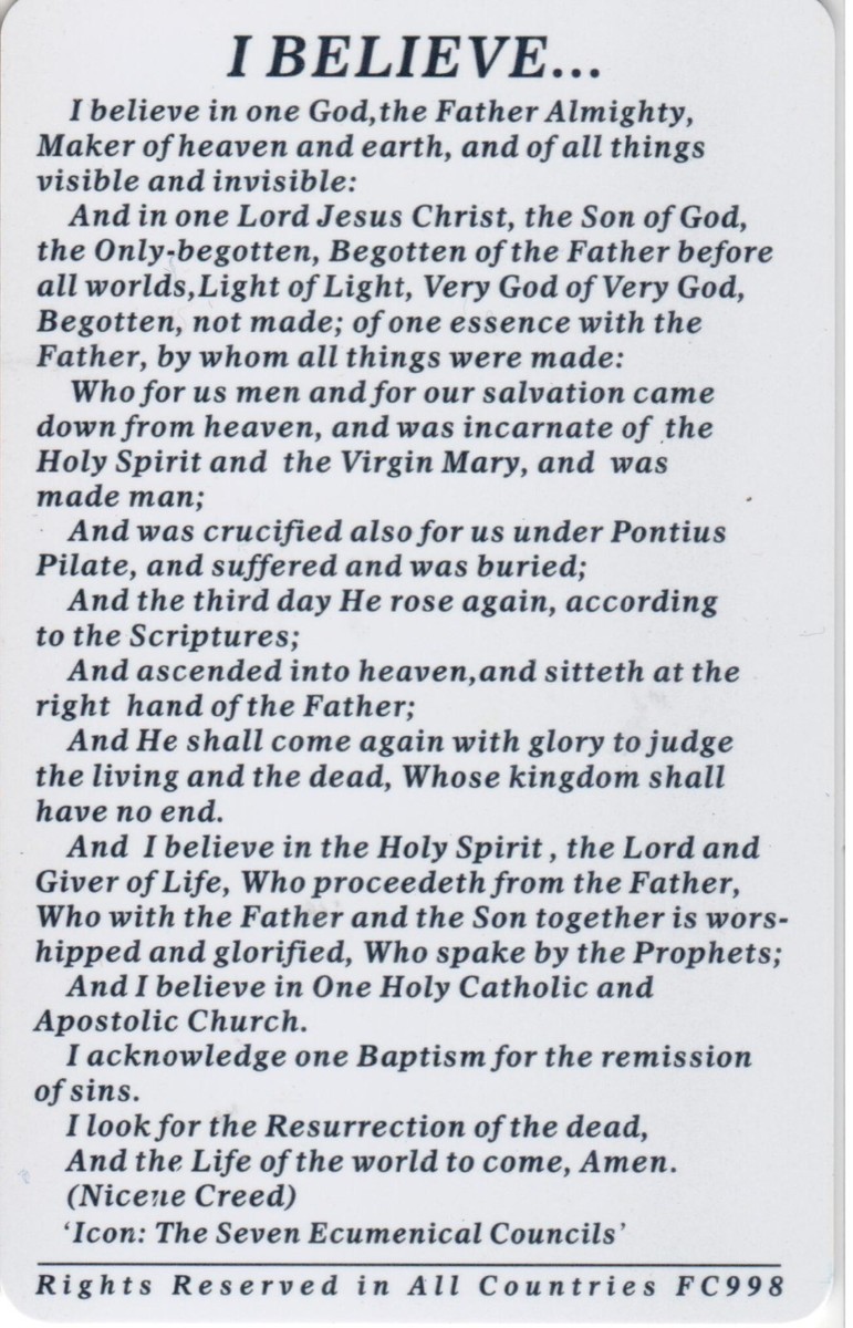 Greek Orthodox Nicene Creed