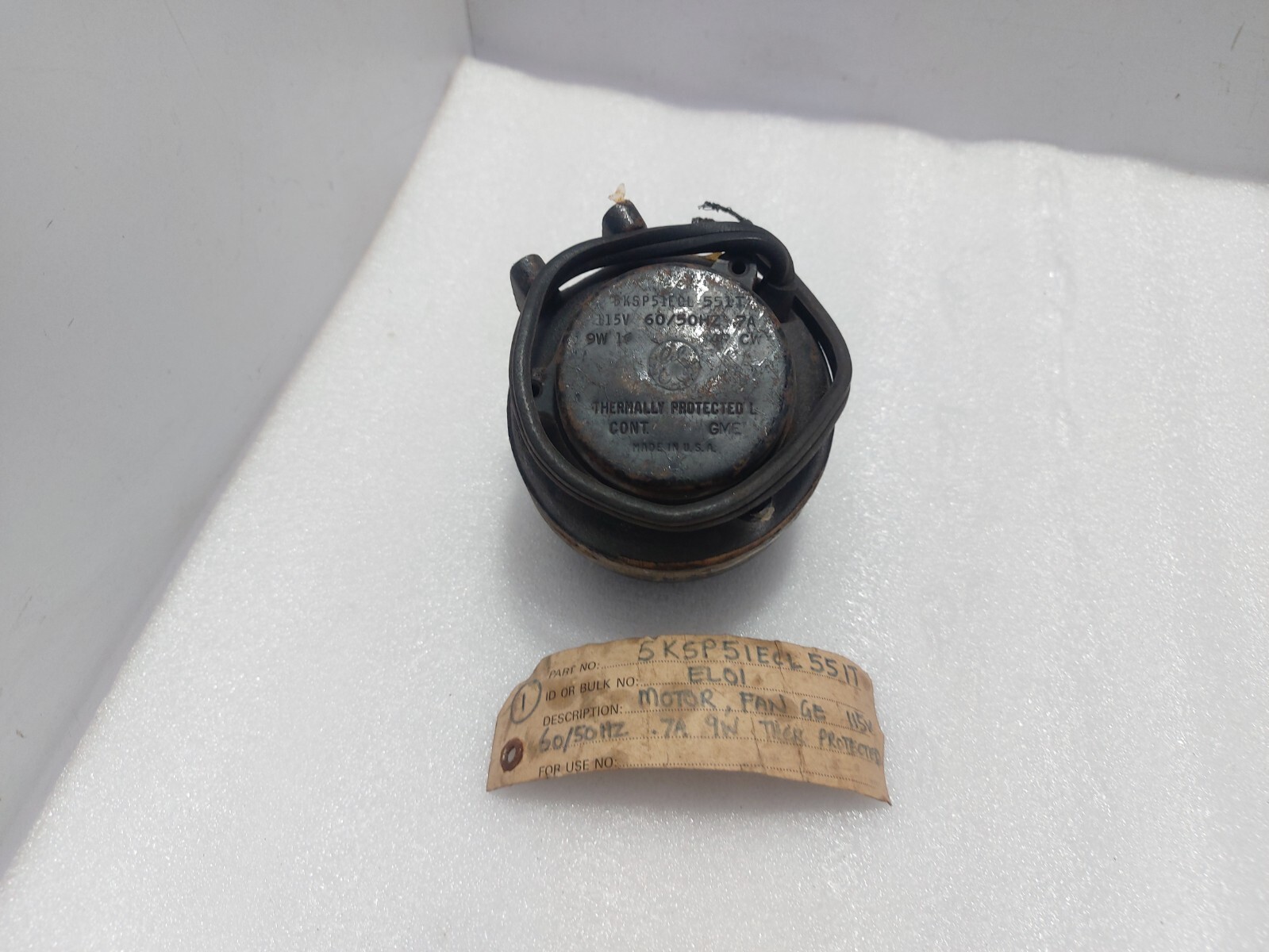 GE Electric Bearing Fan Motor 5ksp51ecl 551t 115v 60/50 Hz .7a 1550 RPM ...