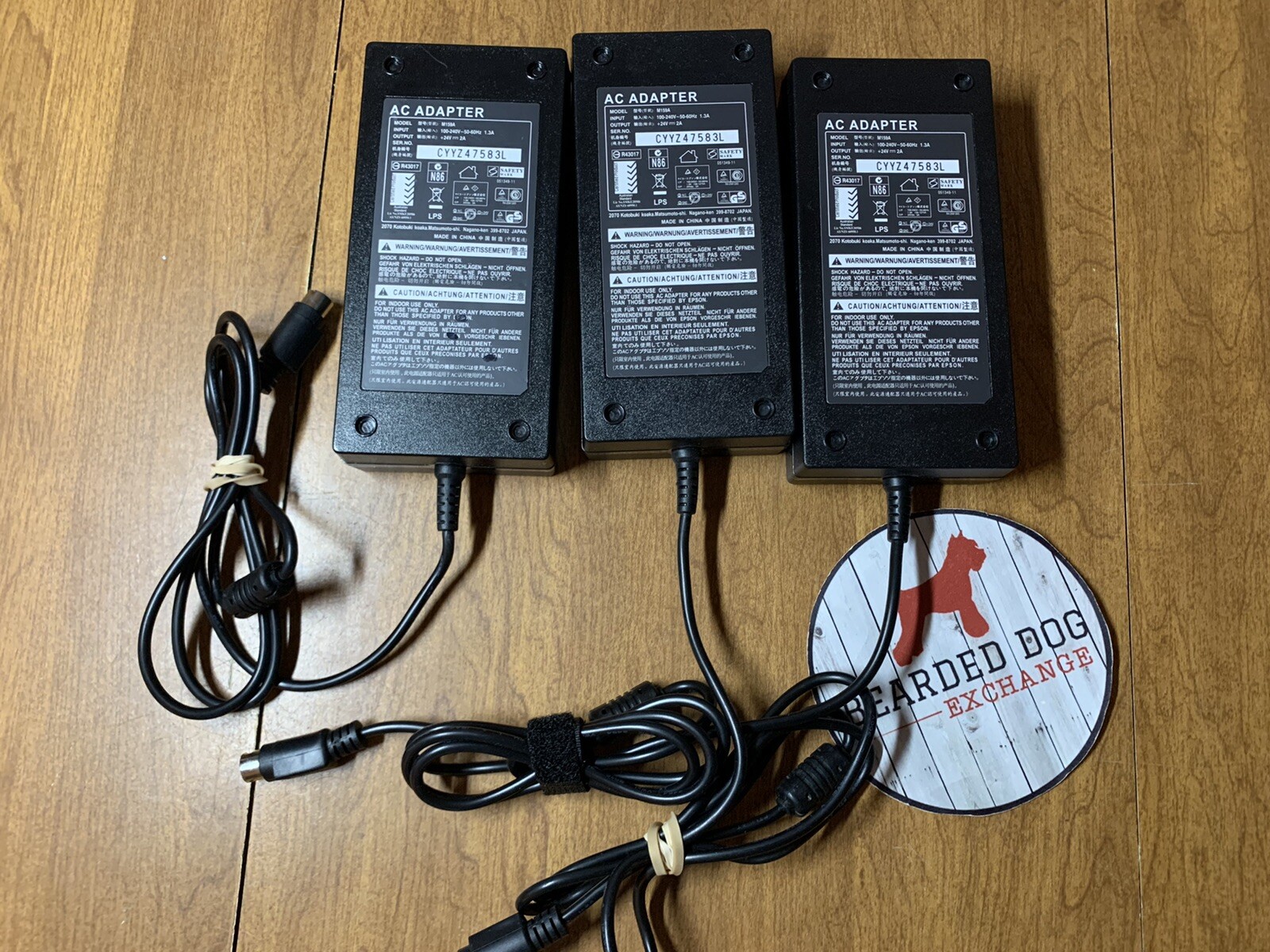 lot of 3 AC adapters for Epson PS-180 m159A m159B printers, 3 prong ...