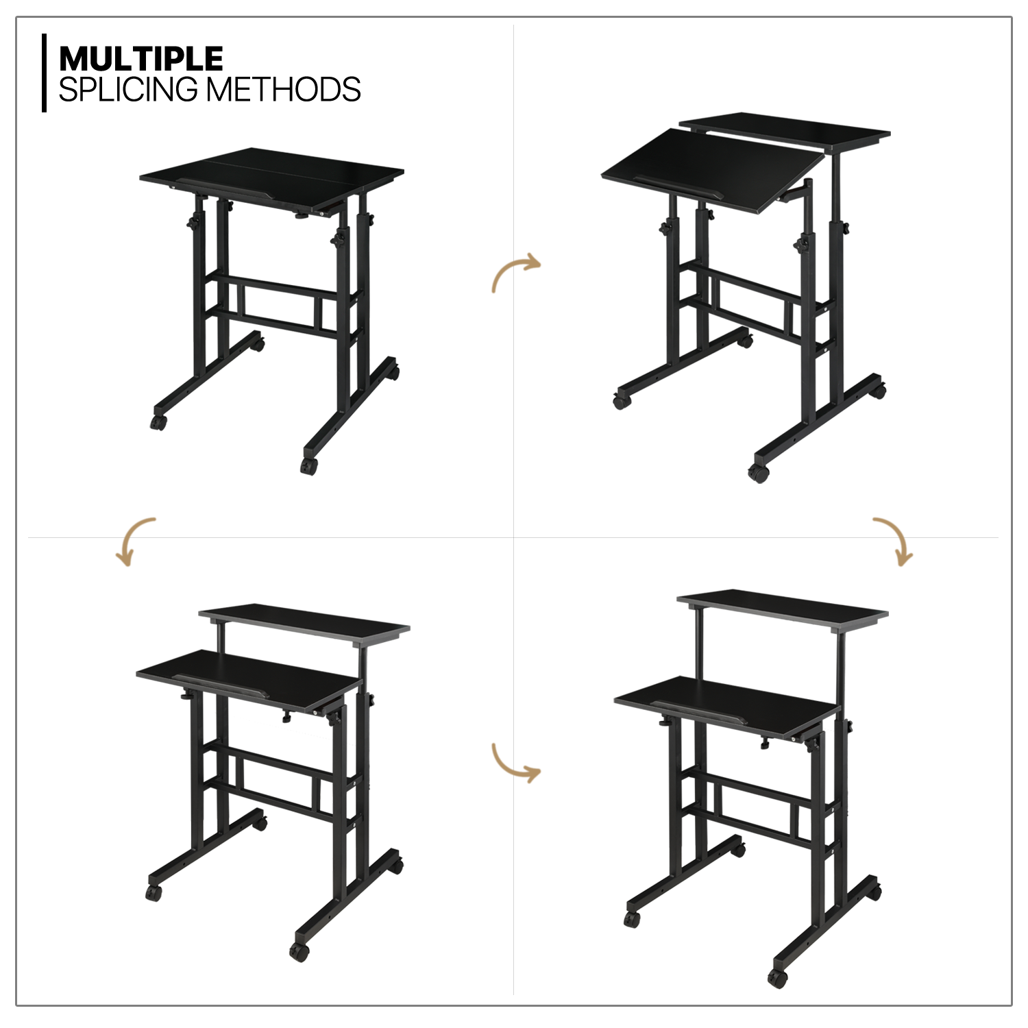 Adjustable Height Stand Up Desk Office Workstation Laptop Computer ...