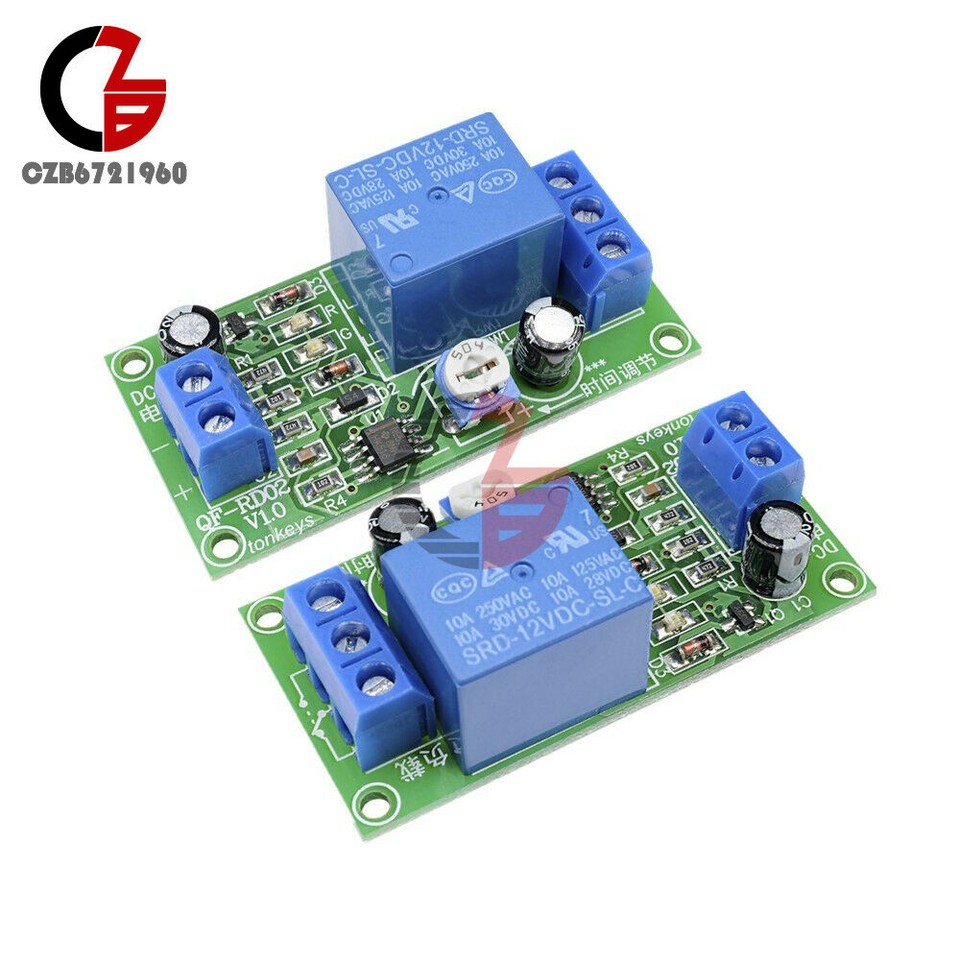 NE555 DC 12V 0~60 Seconds Delay Timer Time Switch Adjustable Time Relay ...