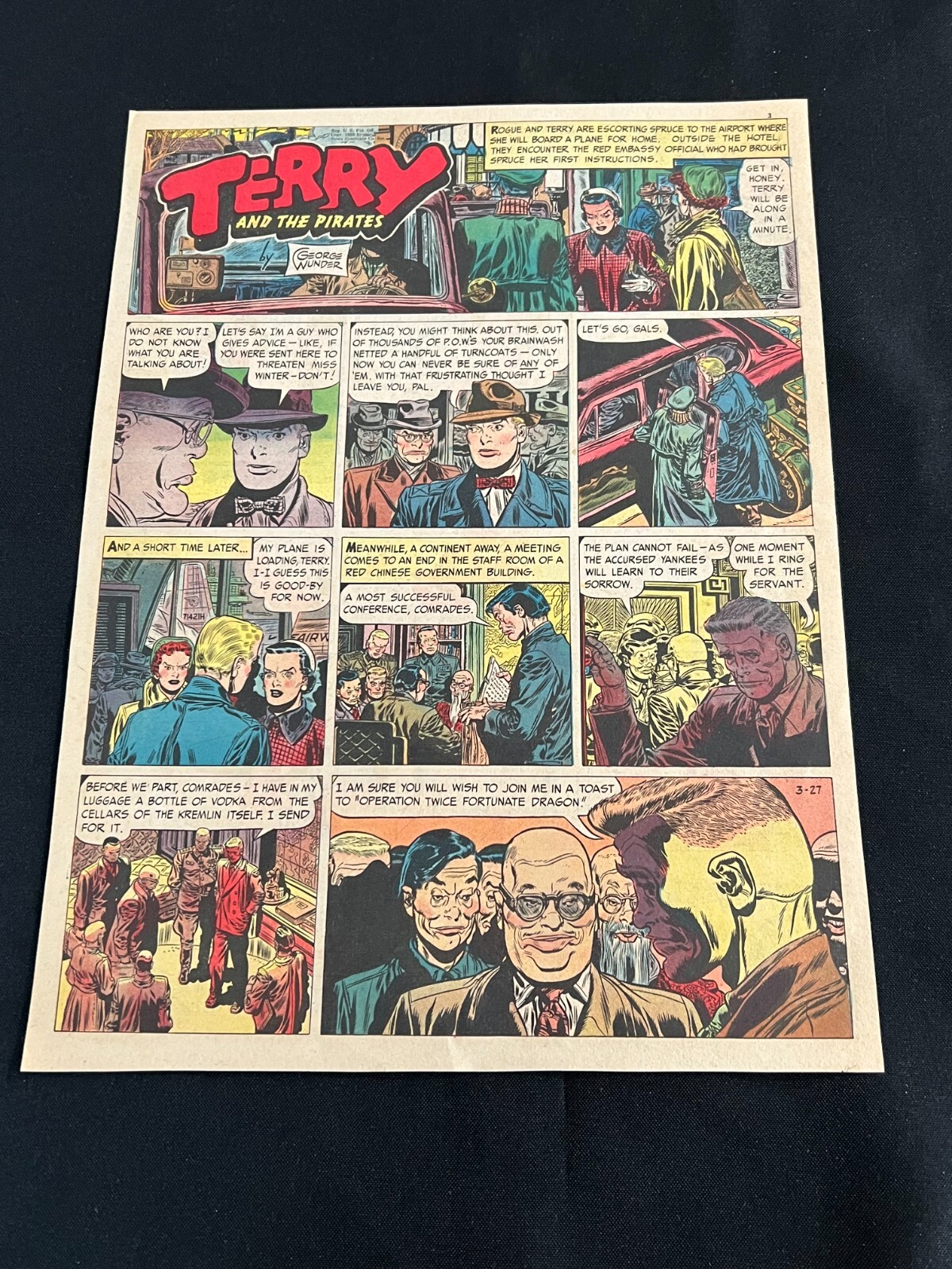 #T10 TERRY AND THE PIRATES Lot of 4 Sunday Tabloid Full Page Comic ...