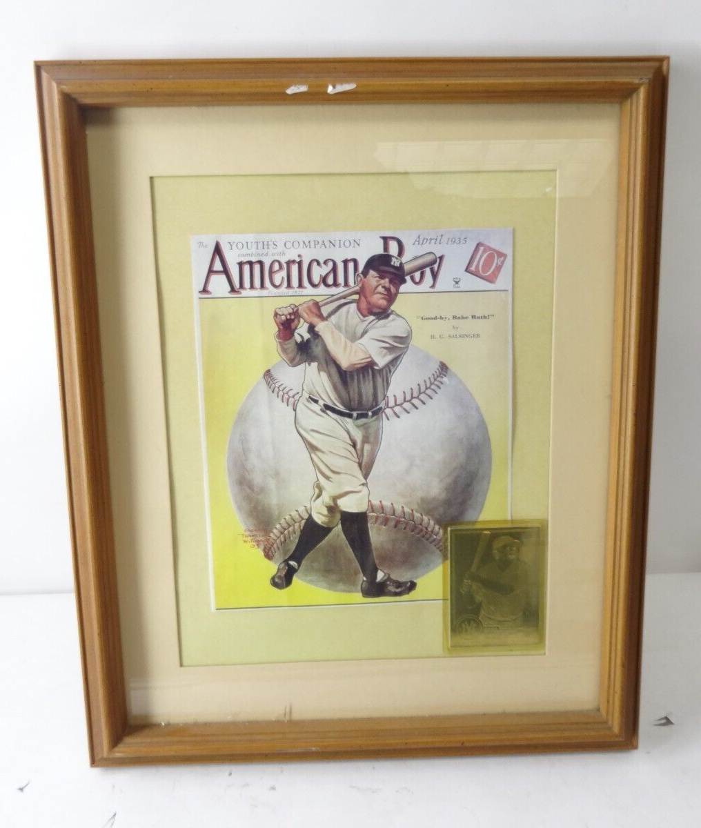 1935 Youth's Companion American Boy Babe Ruth Framed Front Cover & Gold ...