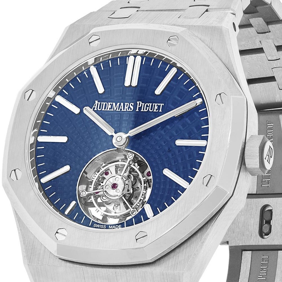 Audemars Piguet Royal Oak Watch 41MM Blue Index Hour Markers Dial | eBay