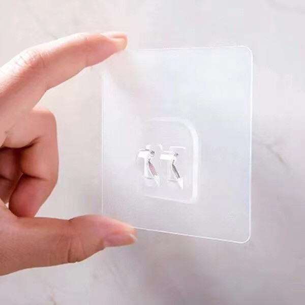 20 pcs No Drilling Transparent Hooks Stickers, for Bathroom Shelf ...