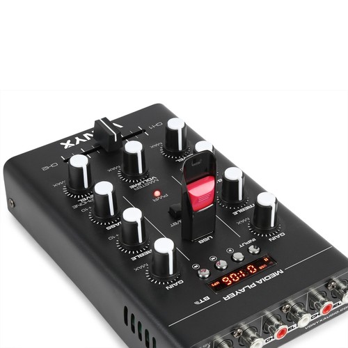 2 Channel Desktop DJ Mixer with Bluetooth, Crossfader, USB Player with ...