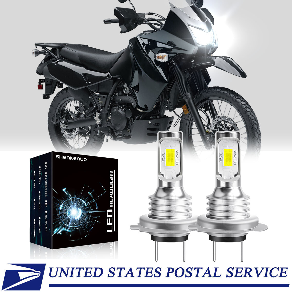 For Kawasaki KLR650 2008-2018 2PC H7 LED Headlight Lights Bulbs ...