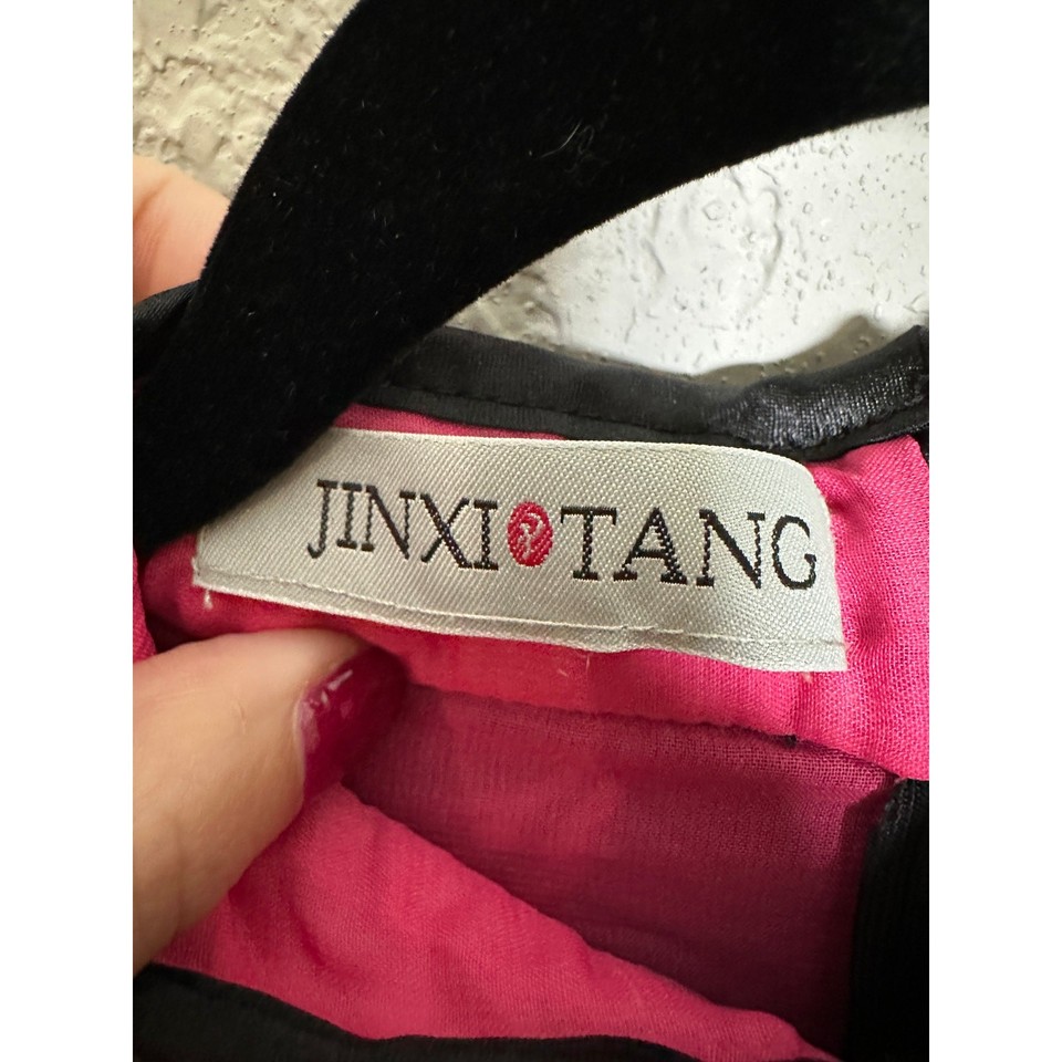 Jinxi Tang Black & Pink Asian Inspired Dress - Size L - No Stretch | eBay