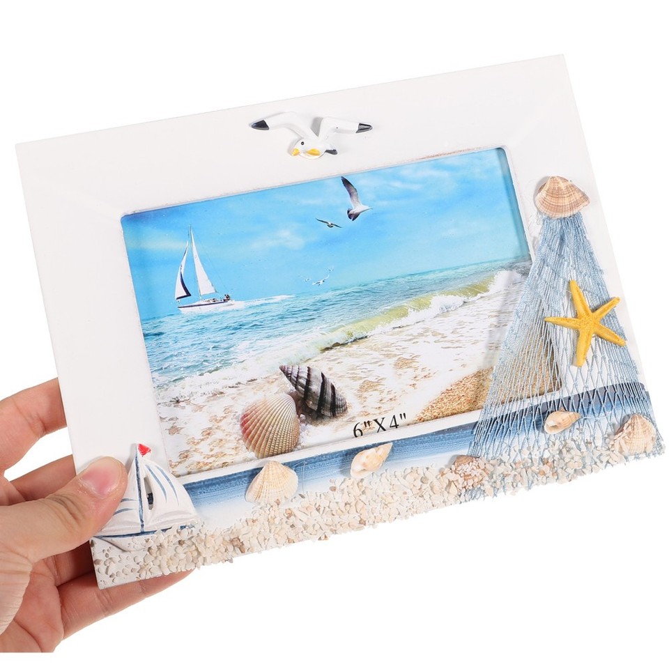 6 Inches Decorative Photo Frame Rustic Beach Picture Mediterranean ...