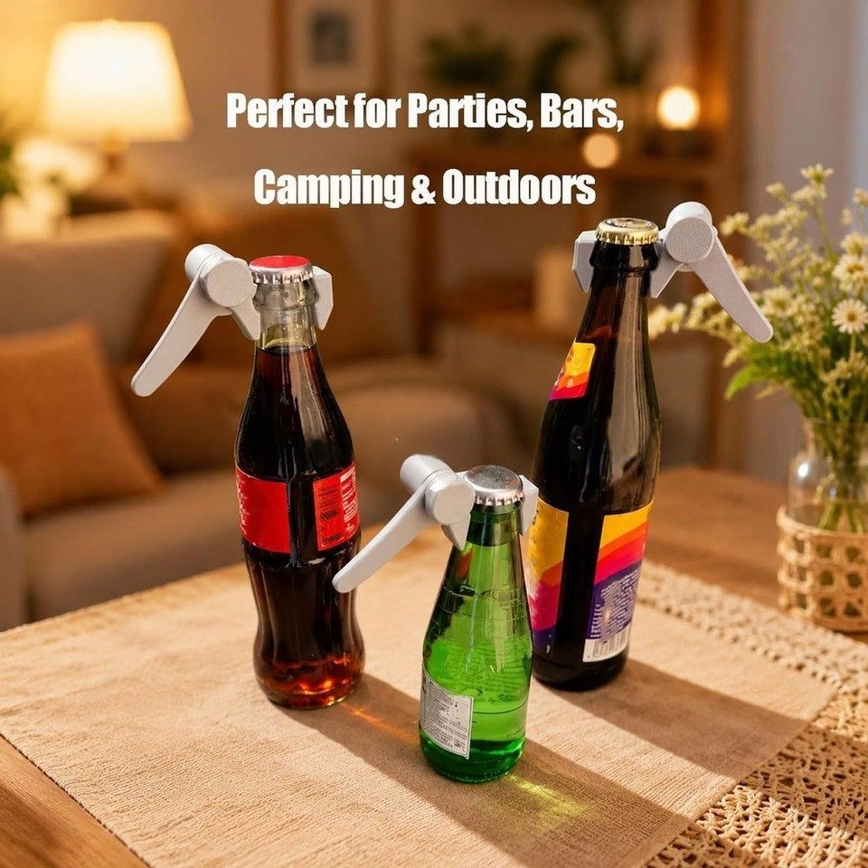 Portable Single Hand Bottle Opener for Outdoor Events Bars Camping Gray ...