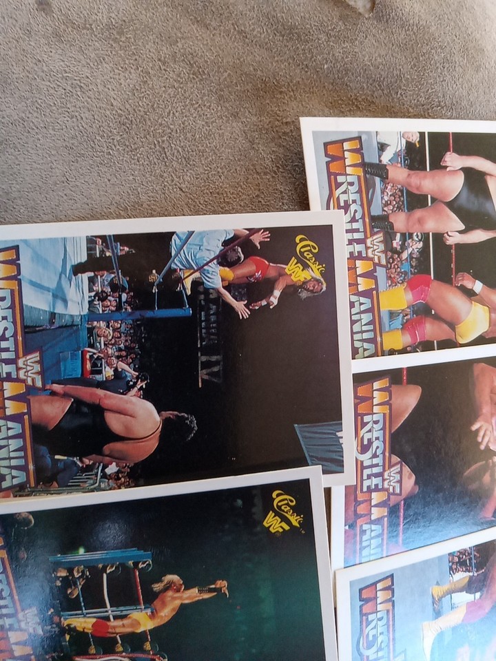 1990 Classic WWF Wrestlemania Card Lot Hulk Hogan & Andre the Giant ...