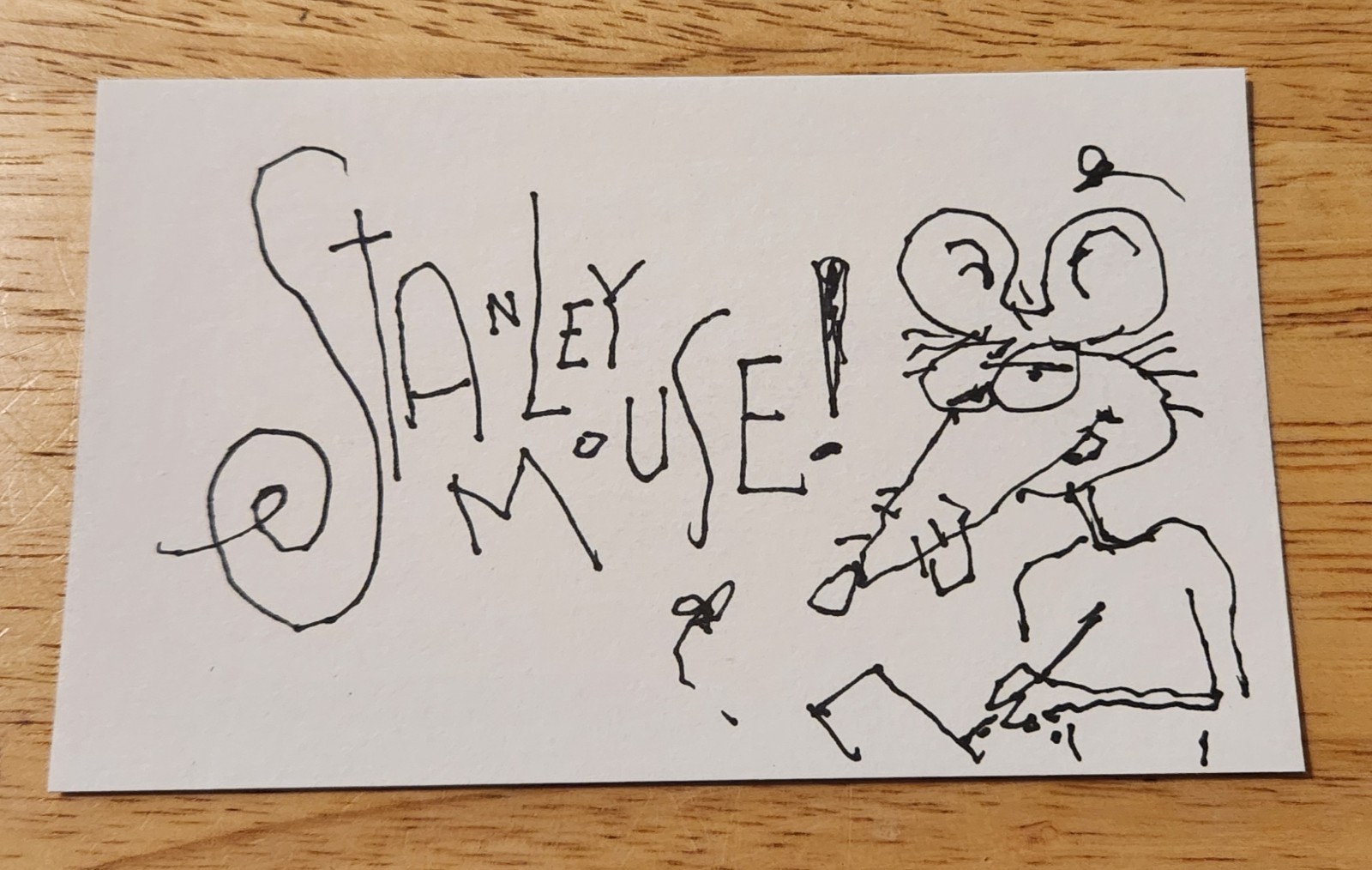 Autographed Stanley Mouse 3x5 card with mouse sketch w/coa GRATEFUL ...