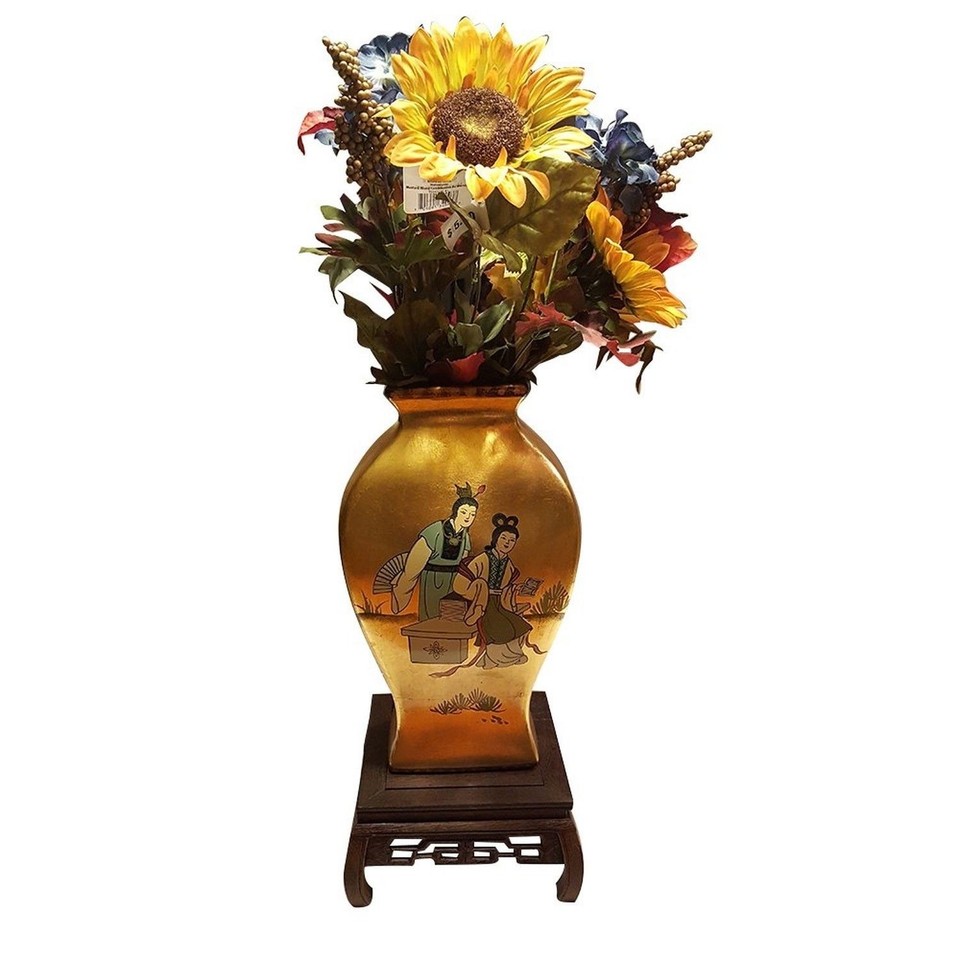 Hand Craft Wooden Oriental Vase Stand 5.5" | eBay