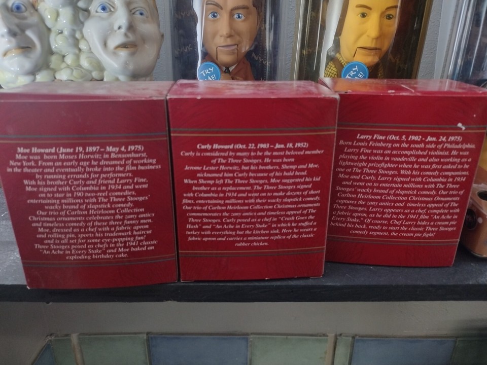 The Three Stooges Carlton Cards Christmas Ornaments Cooking Up Trouble ...