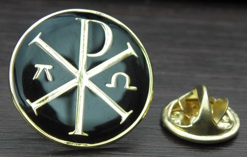 Chi-Rho with Alpha-Omega Lapel Hat Tie Pin Badge Christian Chi Rho ...