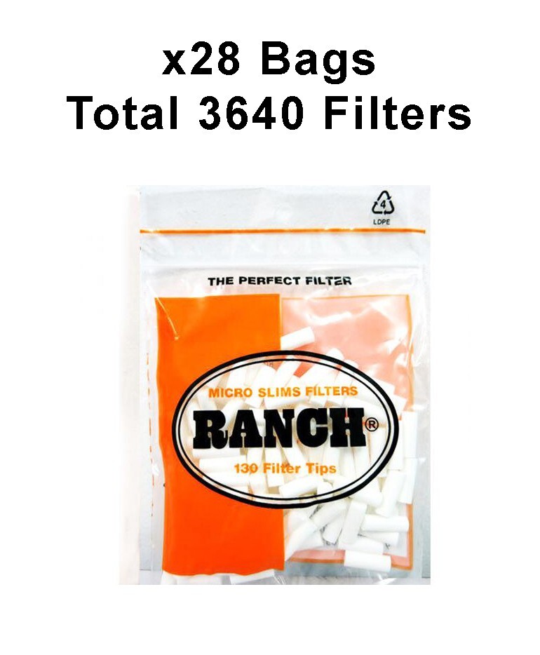 Ranch Filters Micro Slim Orange 130 x 28 Bags. Total 3640 Filters | eBay