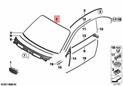 Genuine BMW 1 Series E81 E82 E87 Windshield Upper Cover Trim OEM ...