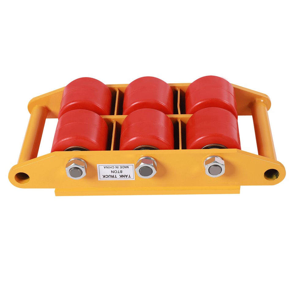 8T 360° Dolly Skate Machinery Roller Mover Heavy Duty Cargo Trolley ...