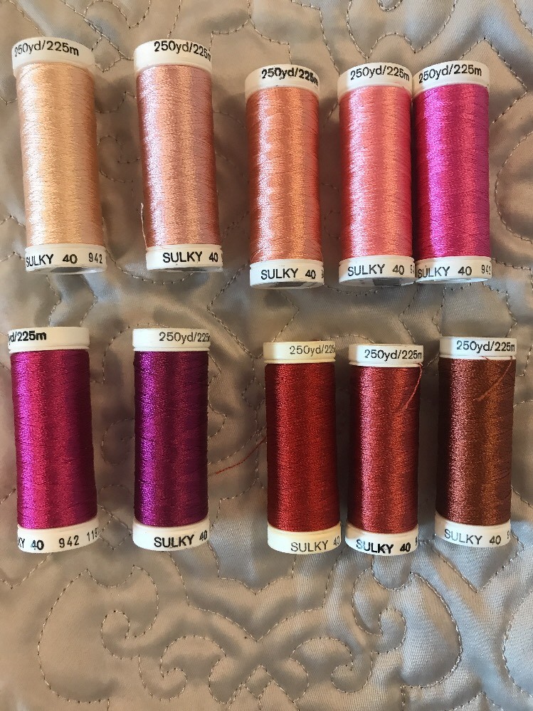 Sulky Embroidery Thread 40 Wt 250 Yrd Spools X 10 Spools Set #1 | eBay