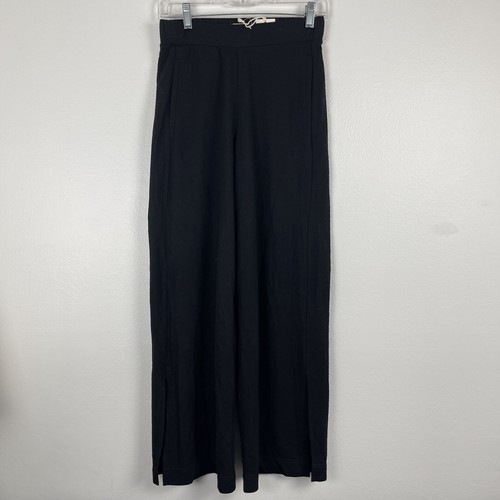 Melloday Pants Womens XS Extra Small Black Wide Leg Slit Soft Cozy ...